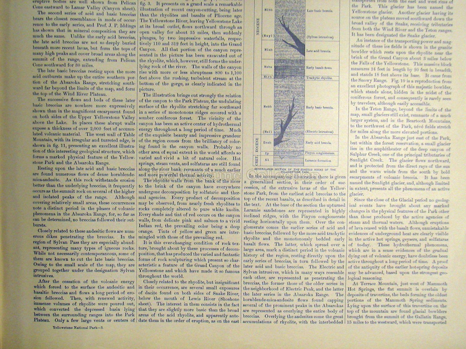 Geologic Atlas of the United States. Yellowstone National Park Folio ...